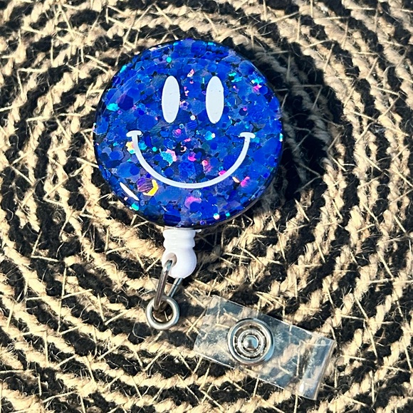 Hand Crafted | Accessories | Smiley Face Badge Reel | Poshmark